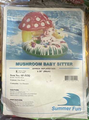 Vintage Summer Fun Deluxe Mushroom Float Baby Pool Float Caterpillar ...
