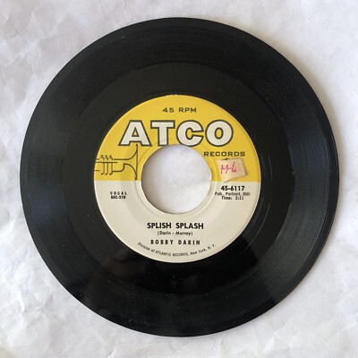 Bobby Darin - Splish Splash / Judy, Don’t Be Moody 45 RPM ATCO Records ...