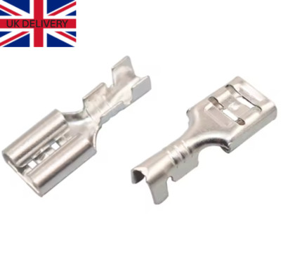 10-100x 6.3mm Female Spade Quick Splice Crimp Terminals connector Non ...