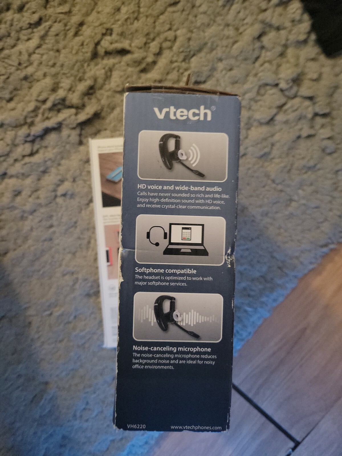 VTech Wireless Noise Canceling Mono Headset, Over-The-Ear, Graphite ...