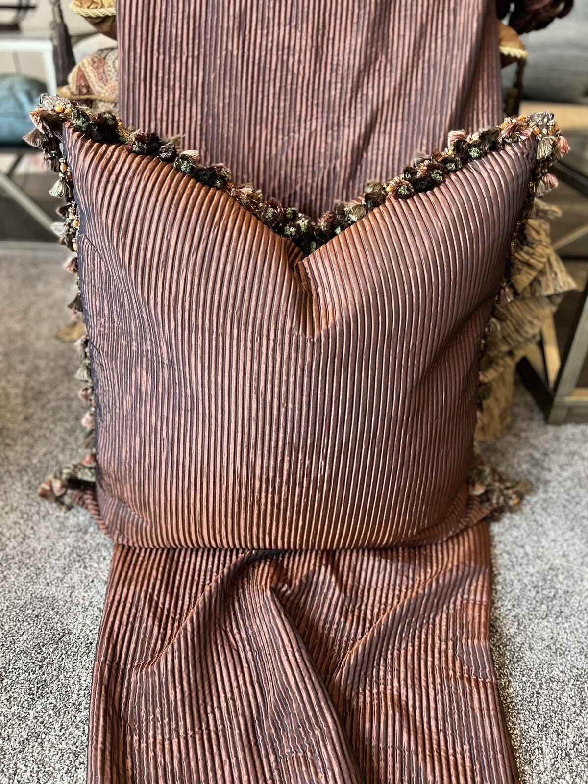 MARGE CARSON KING BEDDING PACKAGE w/ AUSTIN HORN PLEATED SILK BEDSKIRT ...