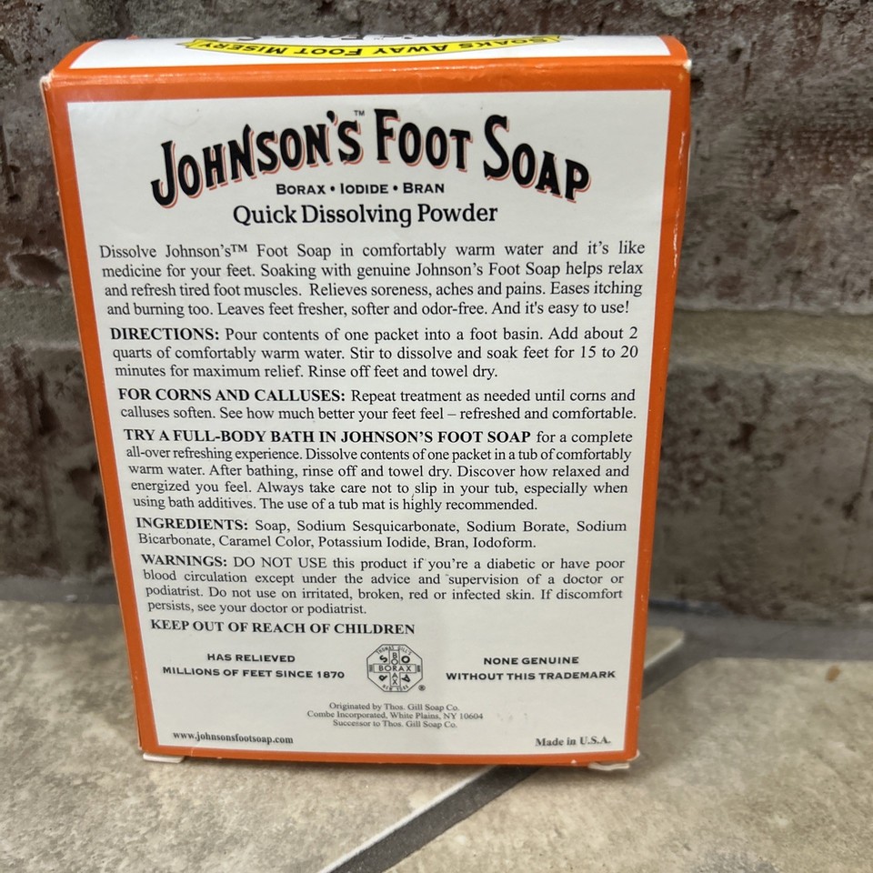 Johnson's Foot Soap Dissolving Powder 4 Packets 4 oz New | eBay