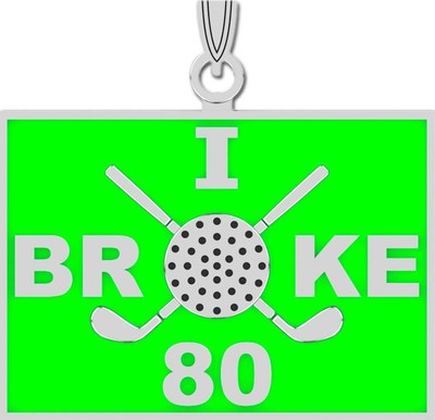 Sterling Silver I Broke 80 Golf Pendant | eBay