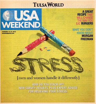 USA WEEKEND Magazine January 13-15 2012 Stress Morgan Freeman Hamburger ...