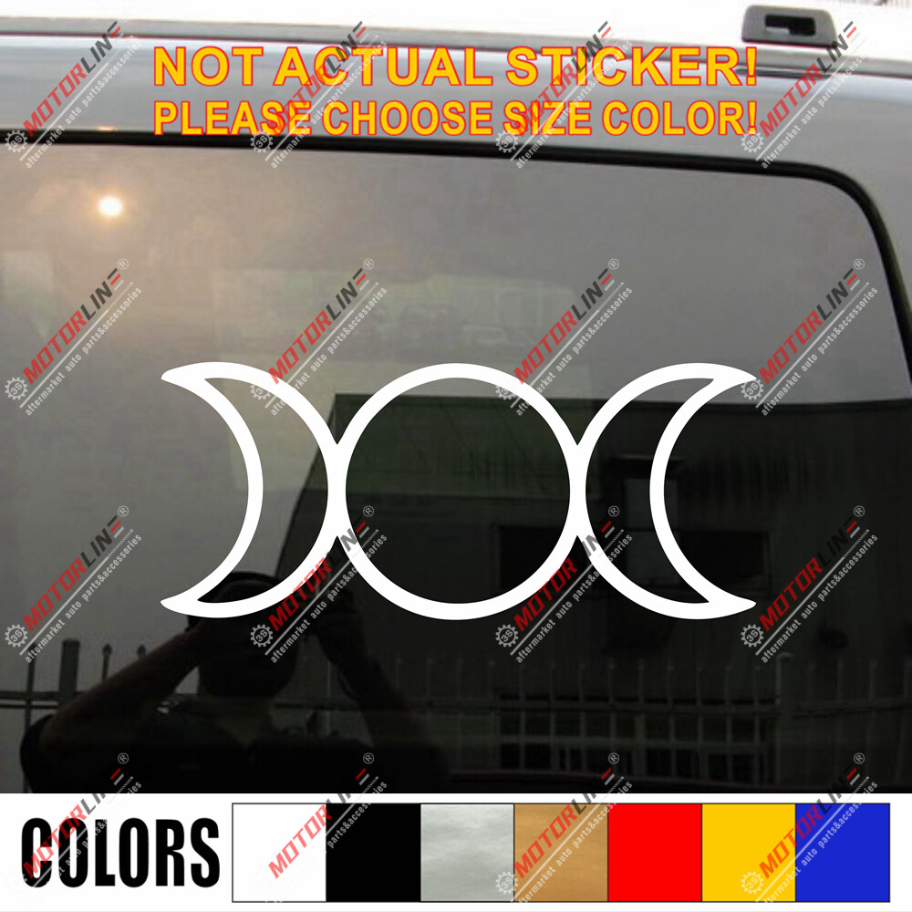 Triple Moon Symbol Decal Sticker Car Vinyl Pagan Wiccan Goddess pick ...