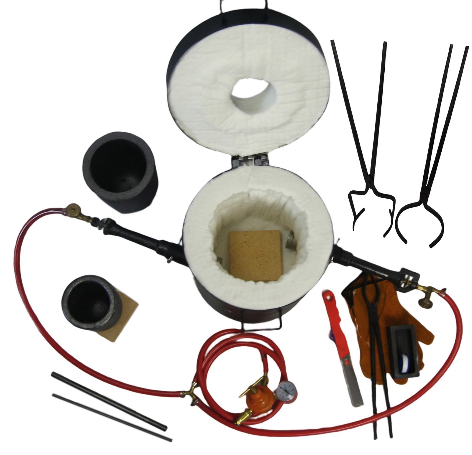 LSMIITTH 16 KG Gas Metal Melting Furnace Kit Foundary Casting Crucible ...