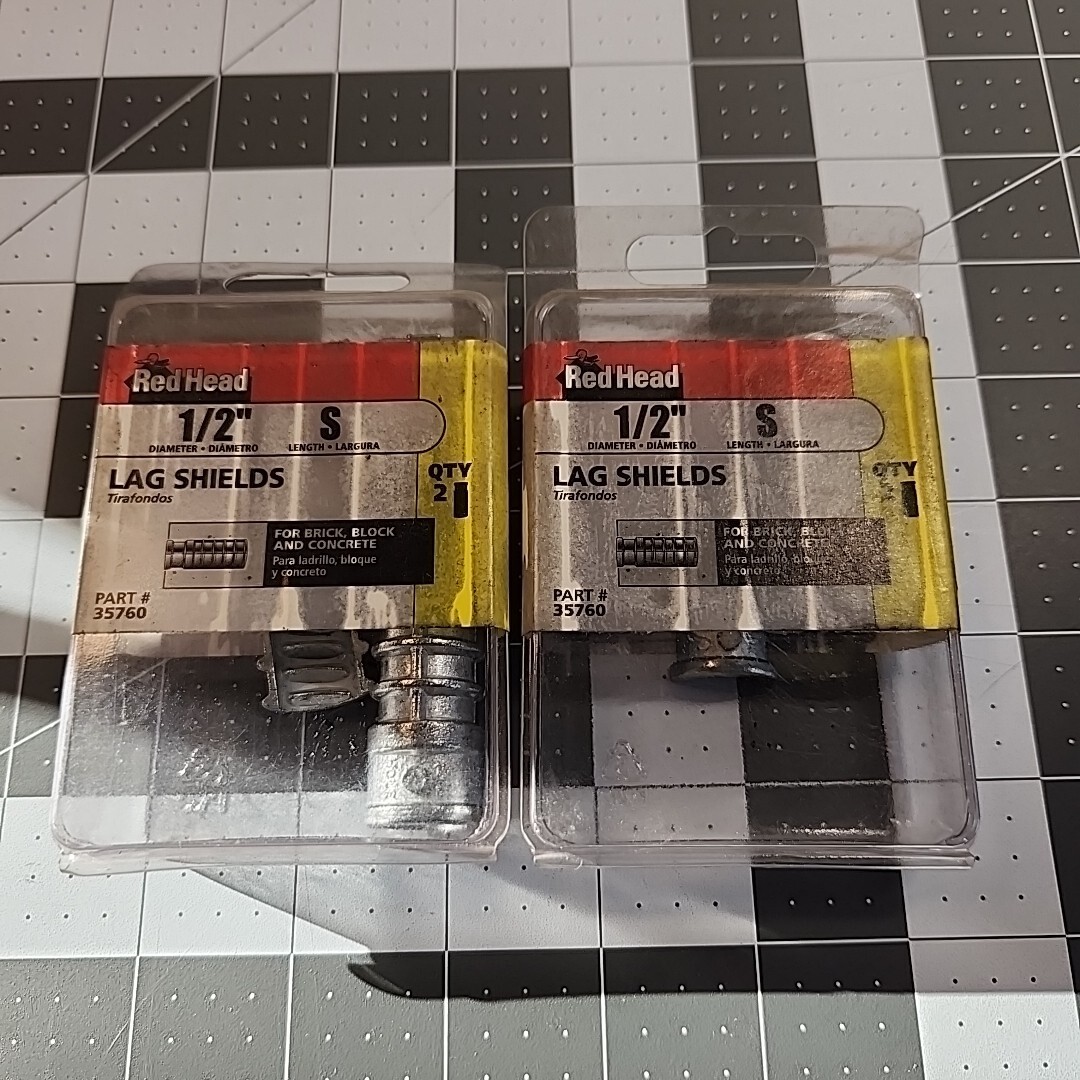 2 packs of 2 Count Red Head 1/2 in. Small Masonry Anchor Lag Shields ...