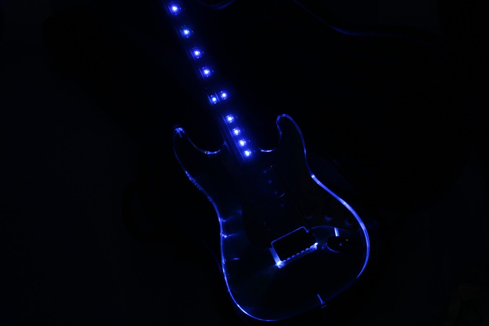 LED Light Electric Guitar Frets Light Guitar Acrylic Body Crystal Free ...