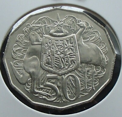 1983 Australia Uncirculated Fifty 50 Cent Coin - Elizabeth II - Ex RAM ...