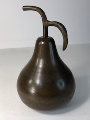 Metal Pear, Large Bronze-Colored Made in India 9" Tall!, Bold Beautiful ...