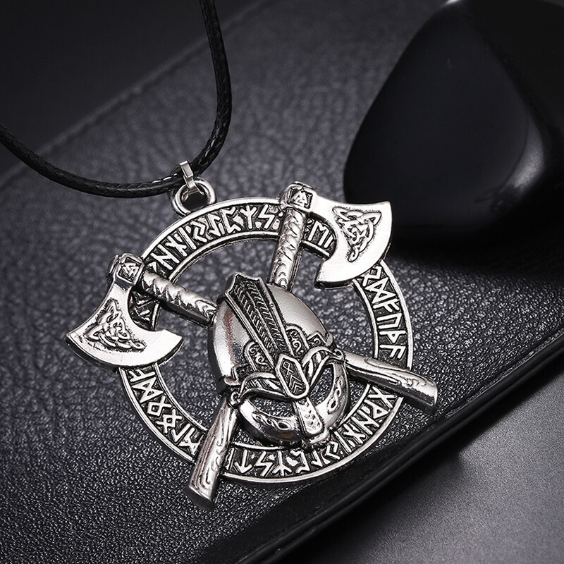 Vikings Rune Charm Necklace Slavic Amulet Pendant Necklaces Men Jewelry ...