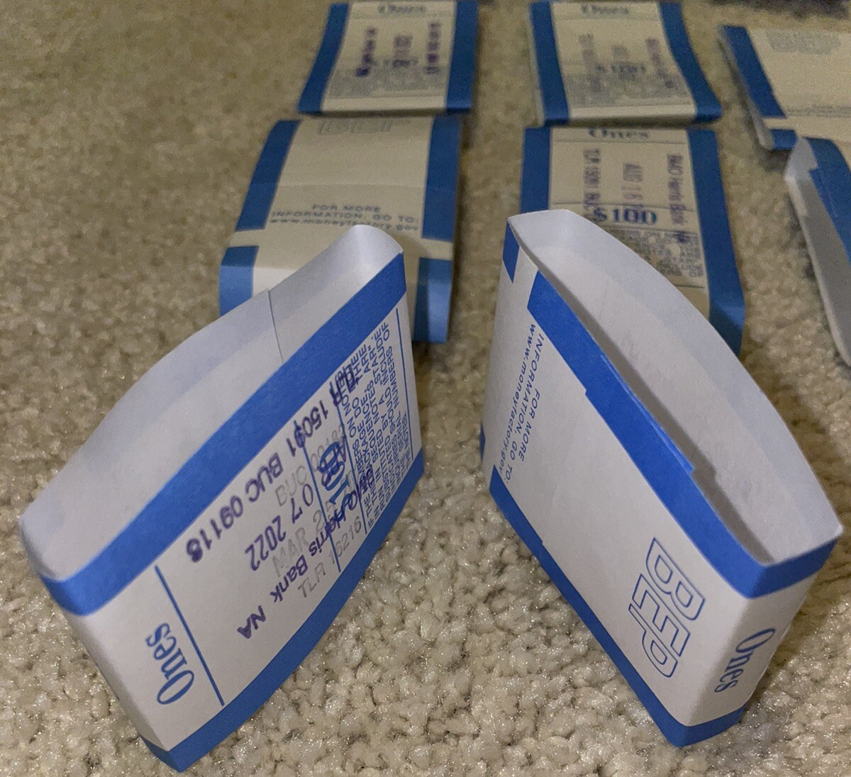 (1) $1 BEP Money Strap - Currency Bands - Bank Bills - Holds 100 Notes ...