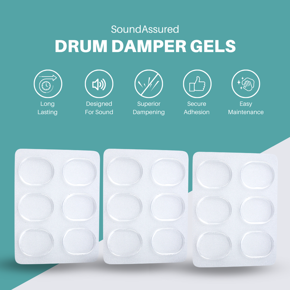 Drum Damper Gel Pads - SoundAssured 18 Piece Drum Gels For Tone Control ...