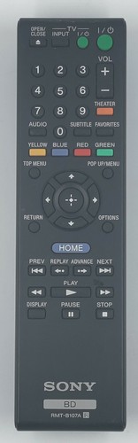 Sony RMT-B107A BD Remote BLU RAY DVD Player BDP-S570 BDP-S370 BDP-BX37 ...