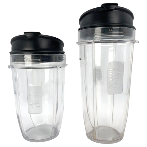 Ninja Blender Replacement Cups 18oz and 24oz with Travel Lids Smoothie ...
