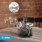 360° Rotating Utensil Caddy 5 Compartment Silverware Cutlery Caddy ...