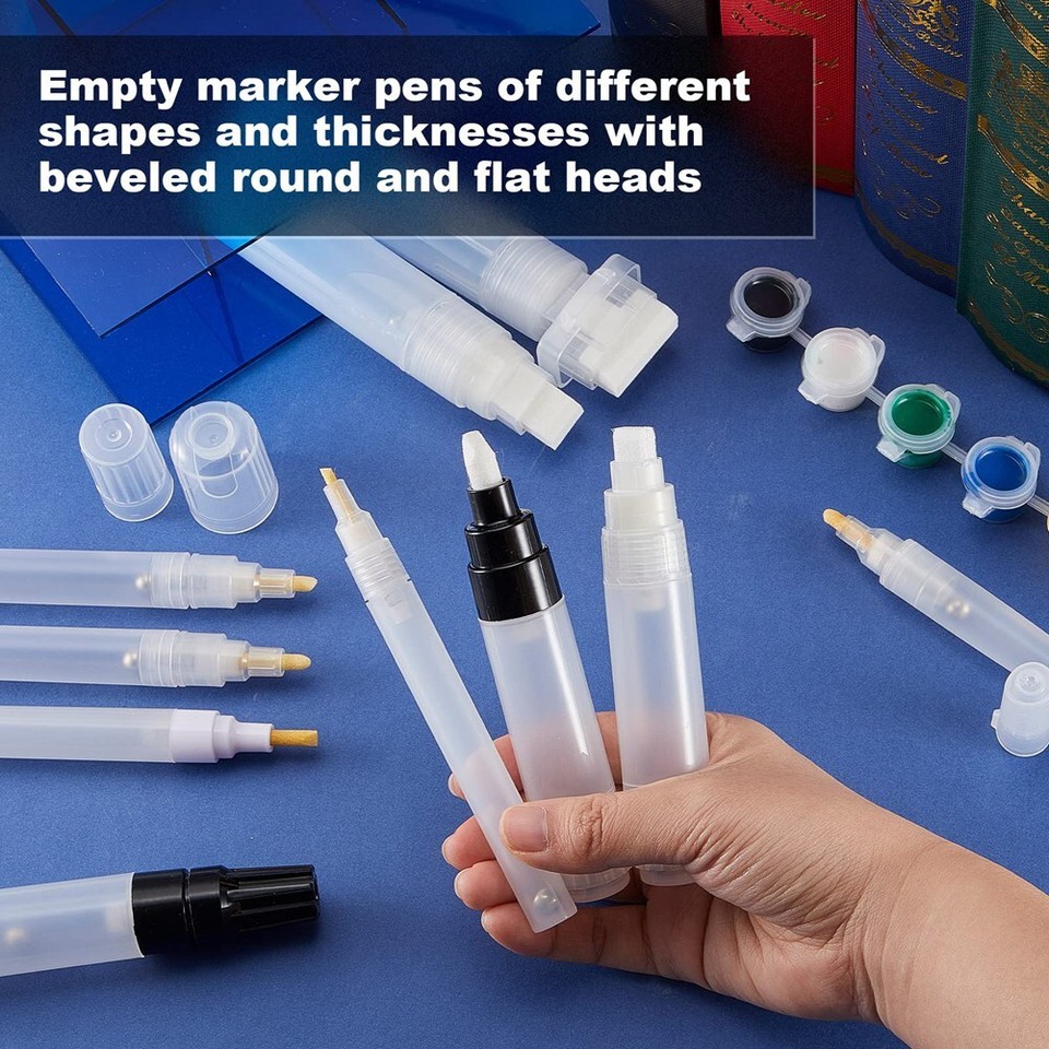 2X(10 Pieces Refillable Paint Pens Empty Pen Rod Paint Markers ...