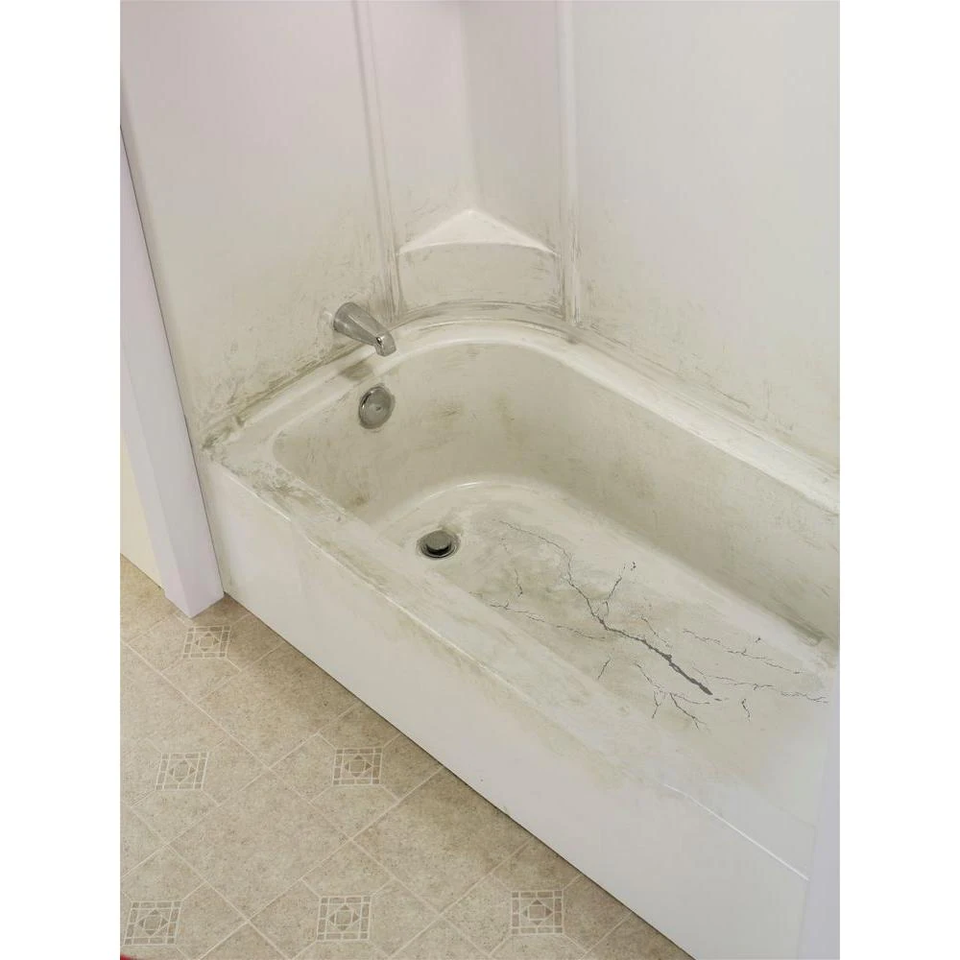 16 in. w x 40 in. l bathtub floor repair inlay kit, white | shower base ...