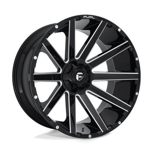 Fuel 1PC D615 Contra 24x12 6x135/6x139.7 -44mm Gloss Black Milled Wheel ...