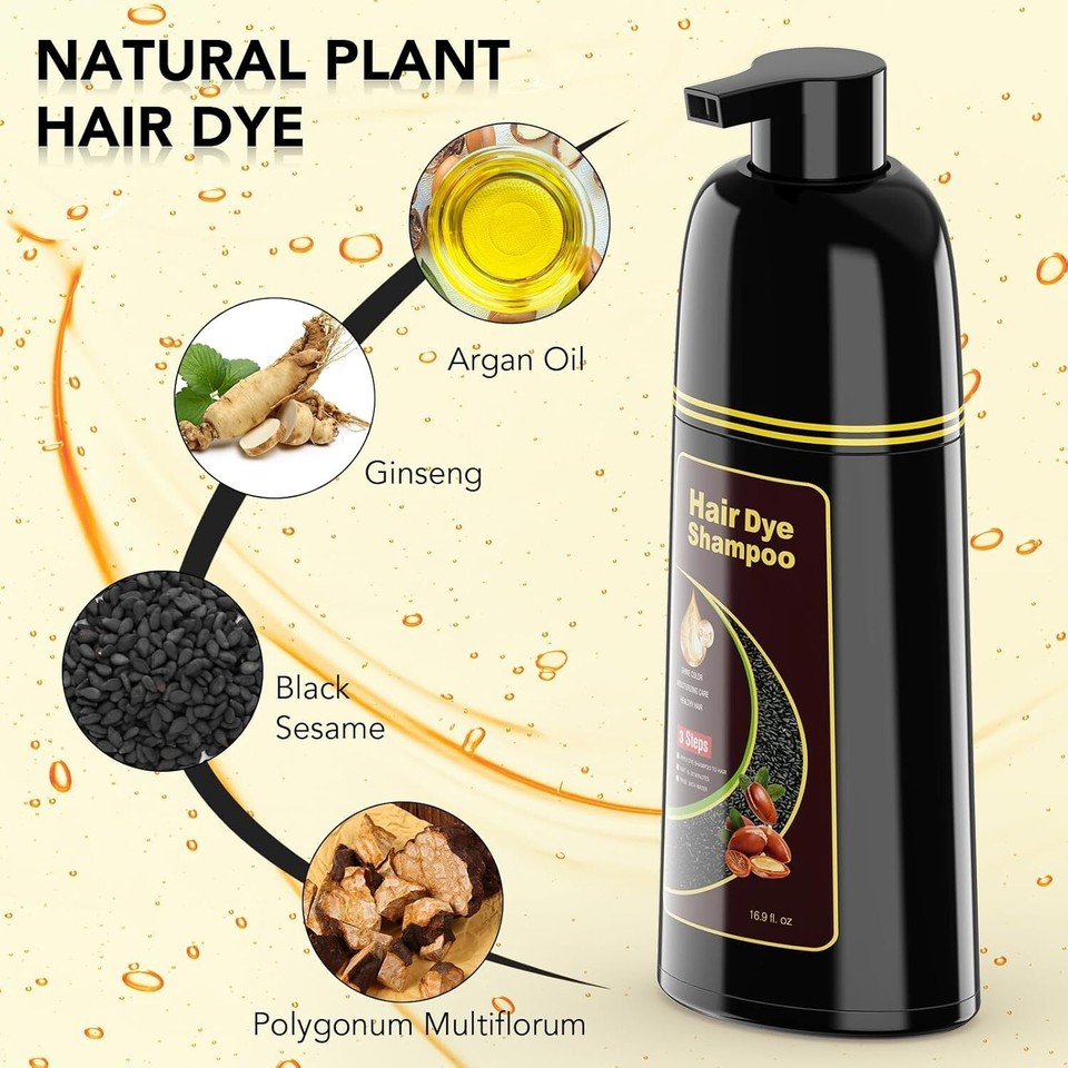 Shampoo Para Cubrir Canas Cabello café oscuro Hierbas Naturales BrilloY ...