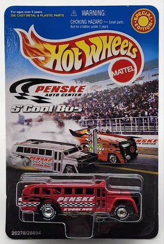 HOT WHEELS 2000 RED PENSKE TOM DANIEL'S S'COOL BUS (FUNNY BUS) REAL ...