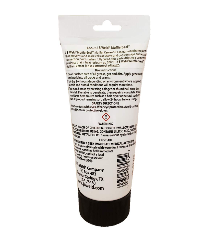 J-B Weld Mufflerseal Muffler Cement Plastic Tube 12 Oz, Model Number ...
