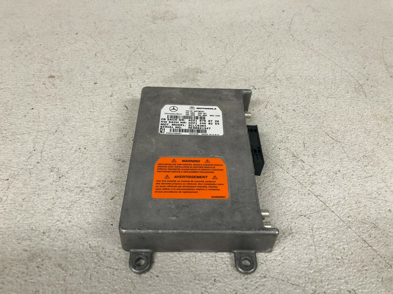 05 06 07 08 MERCEDES BENZ SLK VOICE COMMUNICATION MODULE OEM SLK300 ...