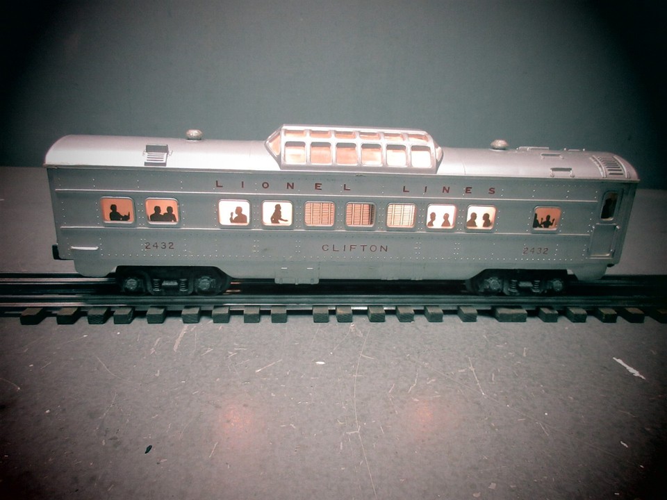 Lionel Train 2432 Clifton Illuminated Vista-Dome Passenger Car O.B ...