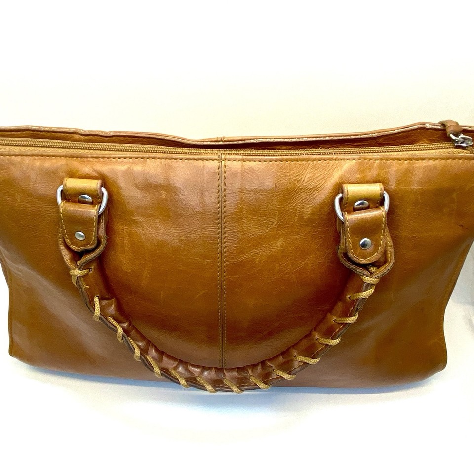 Amazing Soft Leather 14” Medium Size Handbag In Camel, Butun 1983 ...