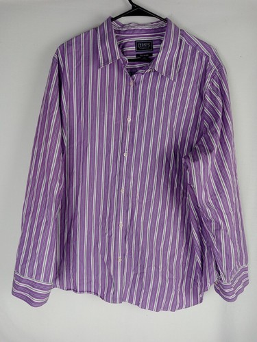 Chaps Classics Mens Purple/White/Black Striped Button Down Shirt Sz 3XL | eBay