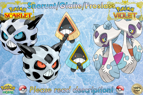 🍊Shiny/Non-shiny Snorunt/Glalie/Froslass 6IV🍇Pokémon Scarlet/Violet (💯 ...