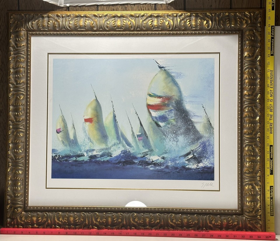 "July Sails" Signed Seriolithograph by Victor Spahn in Ornate Frame | eBay