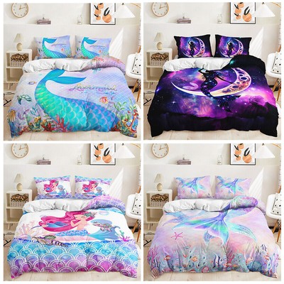 Mermaid Tail Fish Scales Girls Gift Cartoon Mermaid Doona Duvet Quilt ...
