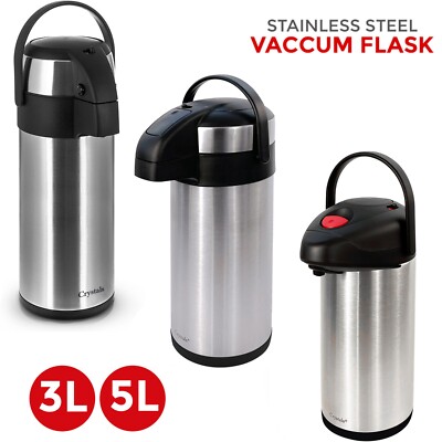3L/5L Tea Coffee Air Pot Flask Pump Action Vacuum Insulated Carry ...