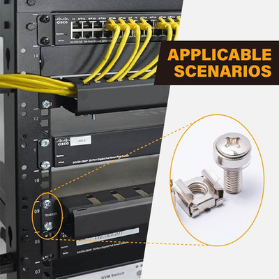 50 Pack M6 X 20Mm Rack Mount Screws Cage Nuts Washers Network Server ...