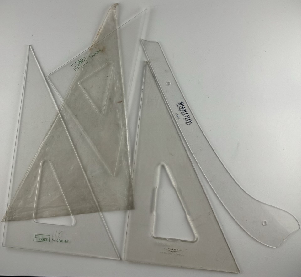 Vintage Staedtler Drafting Tools Triangles and Curve, Ionic, Tacro | eBay