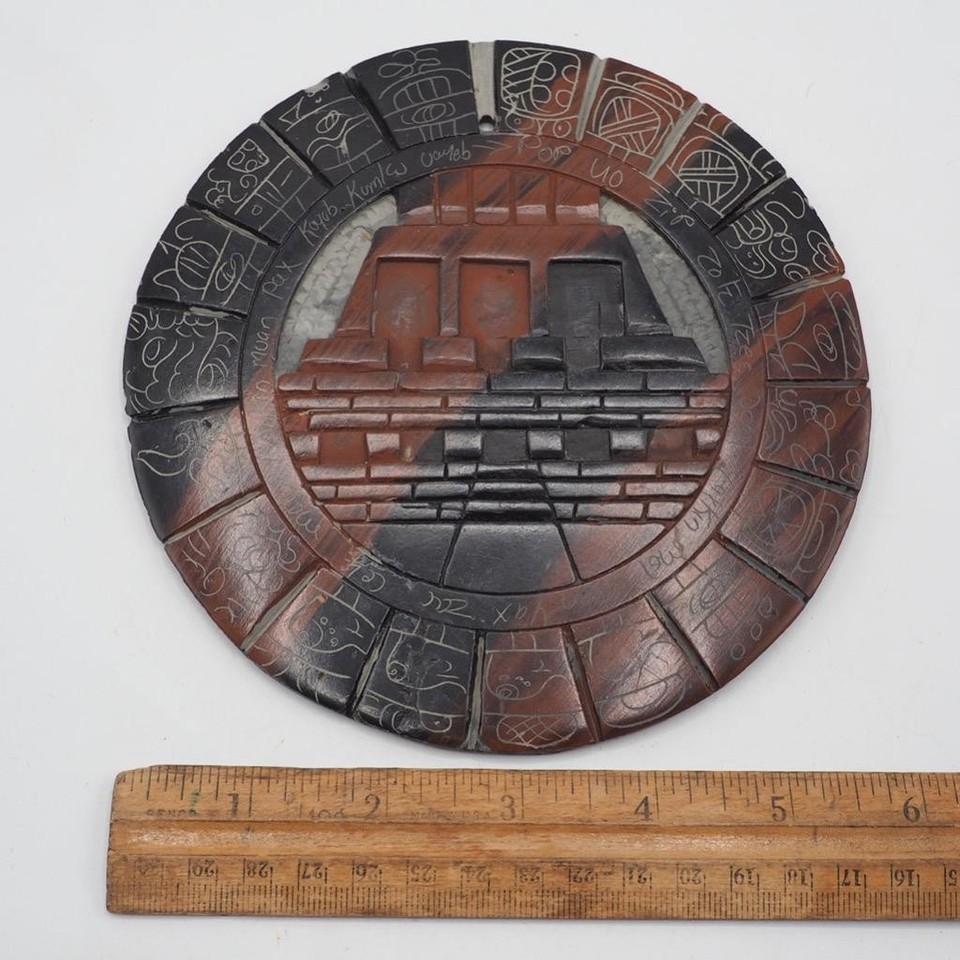 Mayan Calendar Stone Carved Aztec Folk Art Wall Decor 6"x6" | eBay