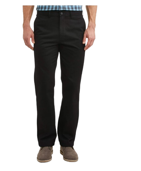 George Men Black Flat Front Pants Sz 36x30 Wrinkle Resistant Casual ...