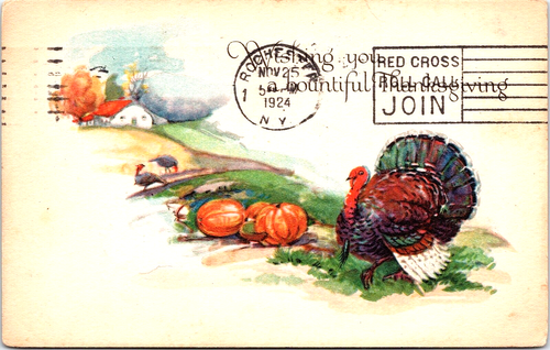 Postcard Thanksgiving Wishing You a Bountiful Day Posted 1924 | eBay