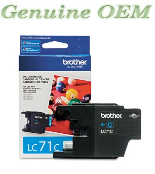 LC71C/LC-71C Original OEM Brother LC71 Ink Cartridge, Cyan Genuine ...