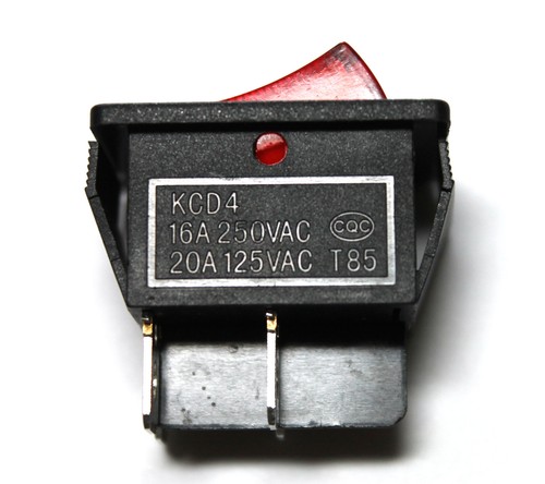 On Off Red Light Rocker Switch 250V AC 16 AMP 125V 20A DPST 4 lug legs ...