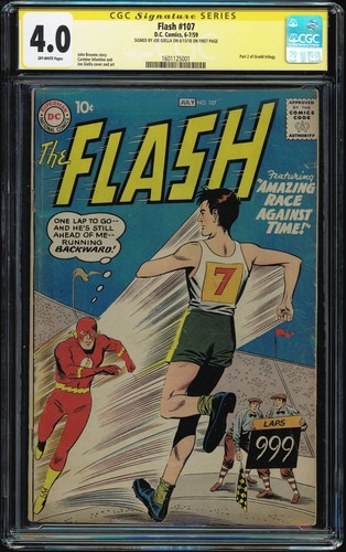 Flash #107 CGC 4.0 OW signature series Joe Giella 1959 DC Comics ...