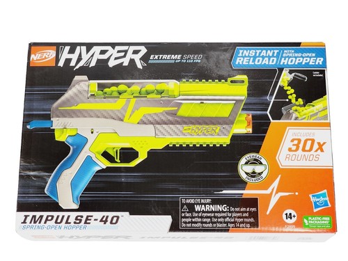 Nerf Hyper Impulse-40 Blaster with 30 Rounds Spring-Open Instant Reload ...