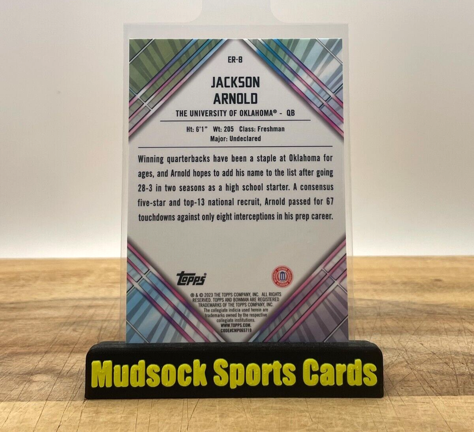 JACKSON ARNOLD - 2023 Topps Bowman U Chrome - Early Risers - Oklahoma ...