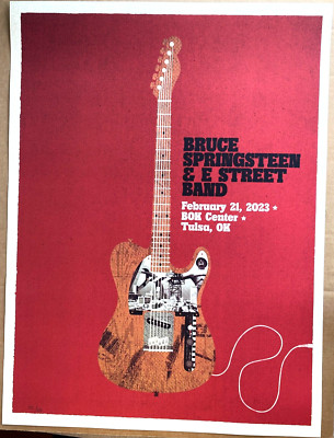 RARE BRUCE SPRINGSTEEN 2023 Tulsa OK OFFICIAL LITHOGRAPH POSTER #/105 ...