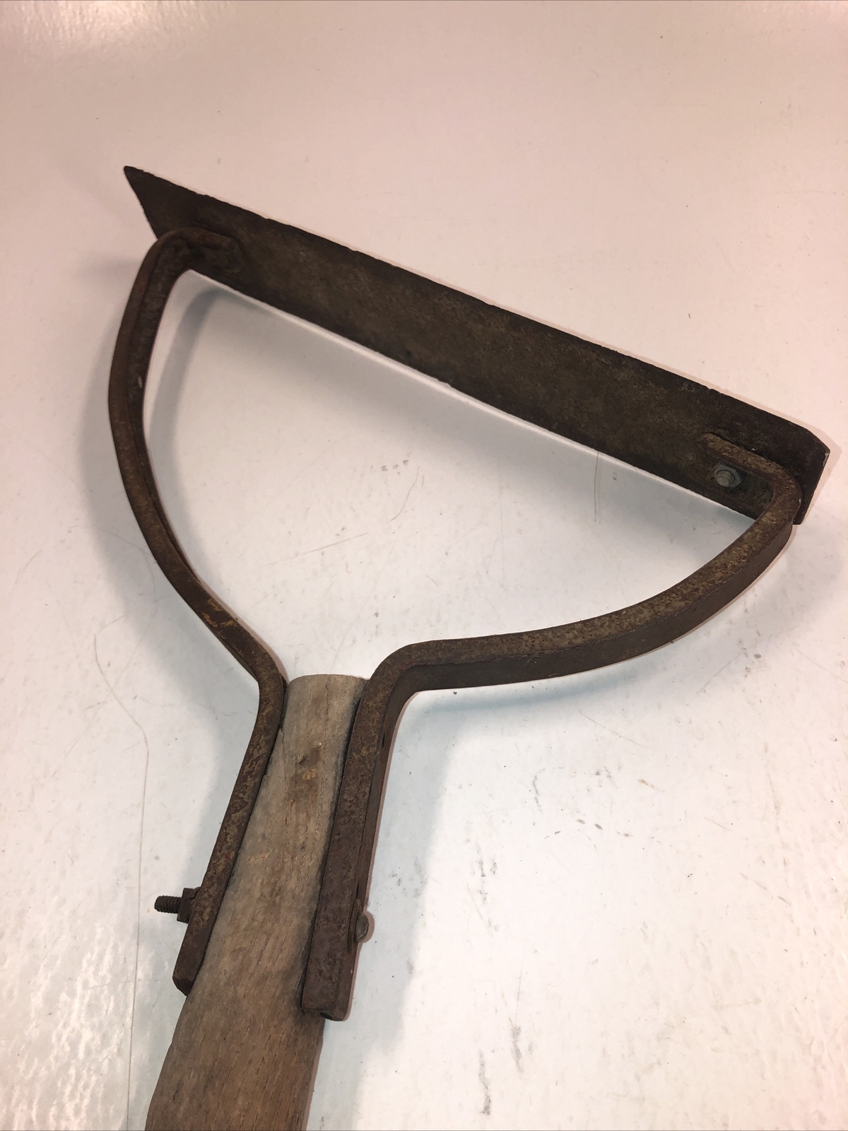 Vintage Weed Grass Trimmer Sling Blade Wood Handle Rustic Sickle Wacker ...