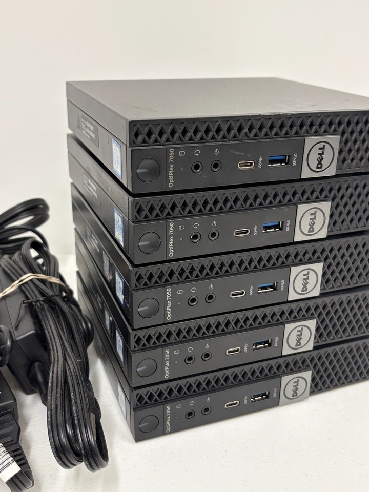 Lot of 5 Dell 7050 Micro PC i5-6500T 8GB Ram 128GB SSD Type C Windows ...