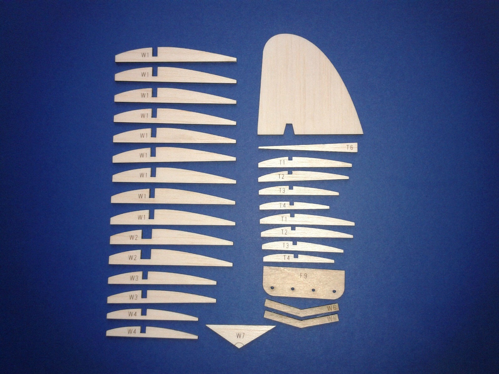 KK Conquest ~ Free Flight Model Glider ~ Laser-cut Balsa Wing RIB SET ...