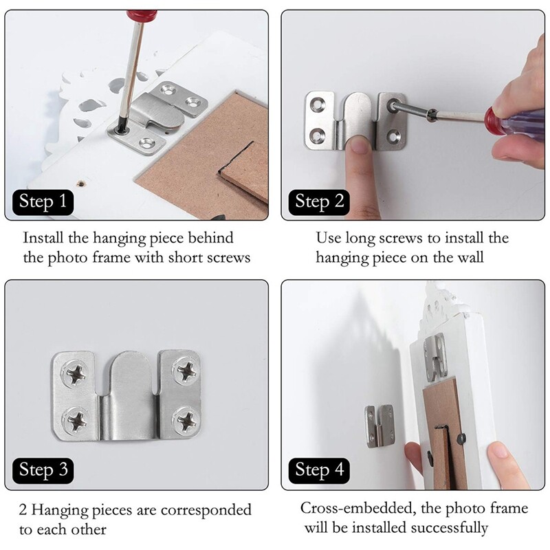 Flush Mount Bracket,Photo Frame Hook Picture Hangers, Interlock ...