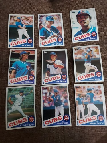 1985 TOPPS- (9)- CHICAGO CUBS CARD #'s -- 267,589,668,484,742,405,432 ...